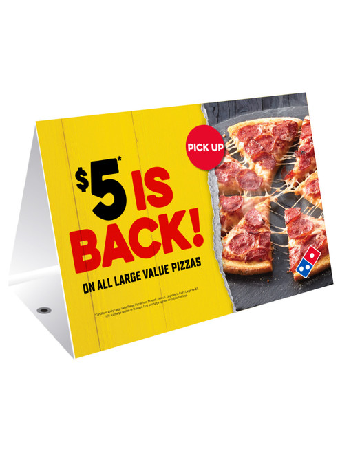 Promotional Signage - Triangle Corflutes - Lloyd Sign Co Dominos Portal