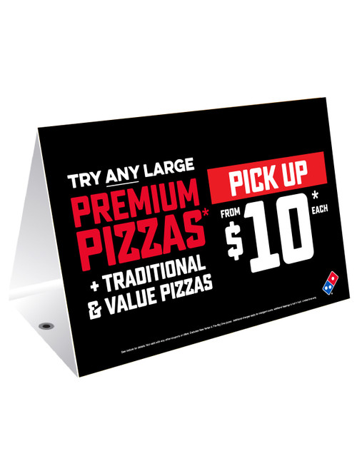 $10 Pizzas Pick Up Triangle Corflute Sign - Lloyd Sign Co Dominos Portal