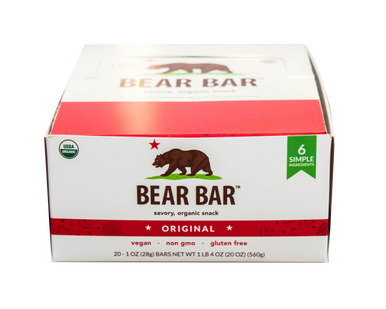 Bear Bar, Organic, Original, case of 20 (1 oz per bar)