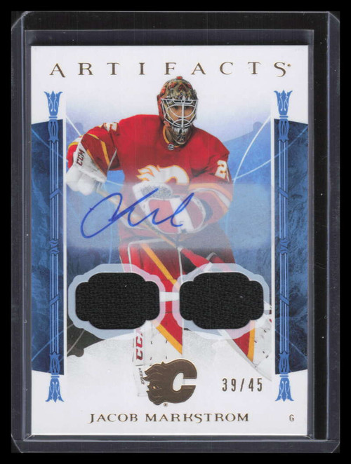 2022-23 Artifacts Autographs Gold 154 Jacob Markstrom Dual Jersey Auto ...