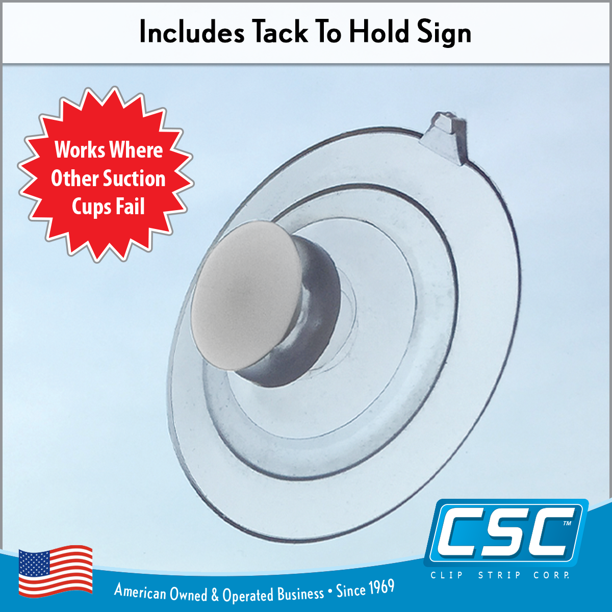 Super Sucker Suction Cup w/Tack | Heavy Duty | Glass and Window ...