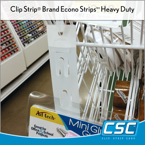 Clip Strip® Brand Econo Strips™ Heavy Duty, 12 Hooks, 23" Long, Without ...