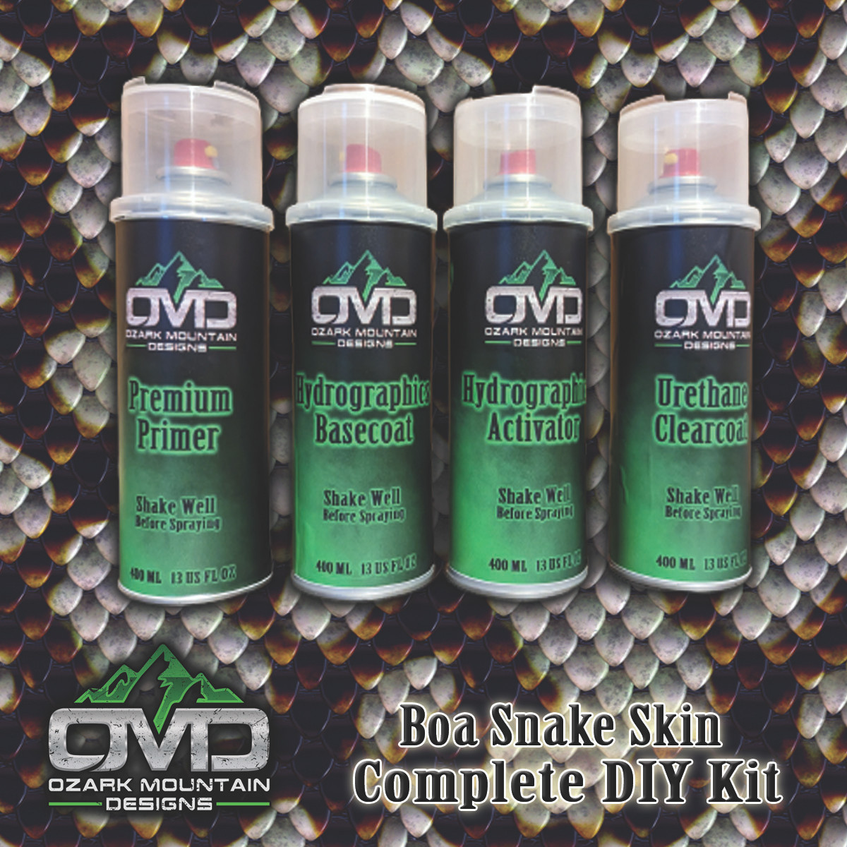 Hydrographics Aerosol DIY Dip kit - Boa Snake Skin - Ozark Mountain Designs