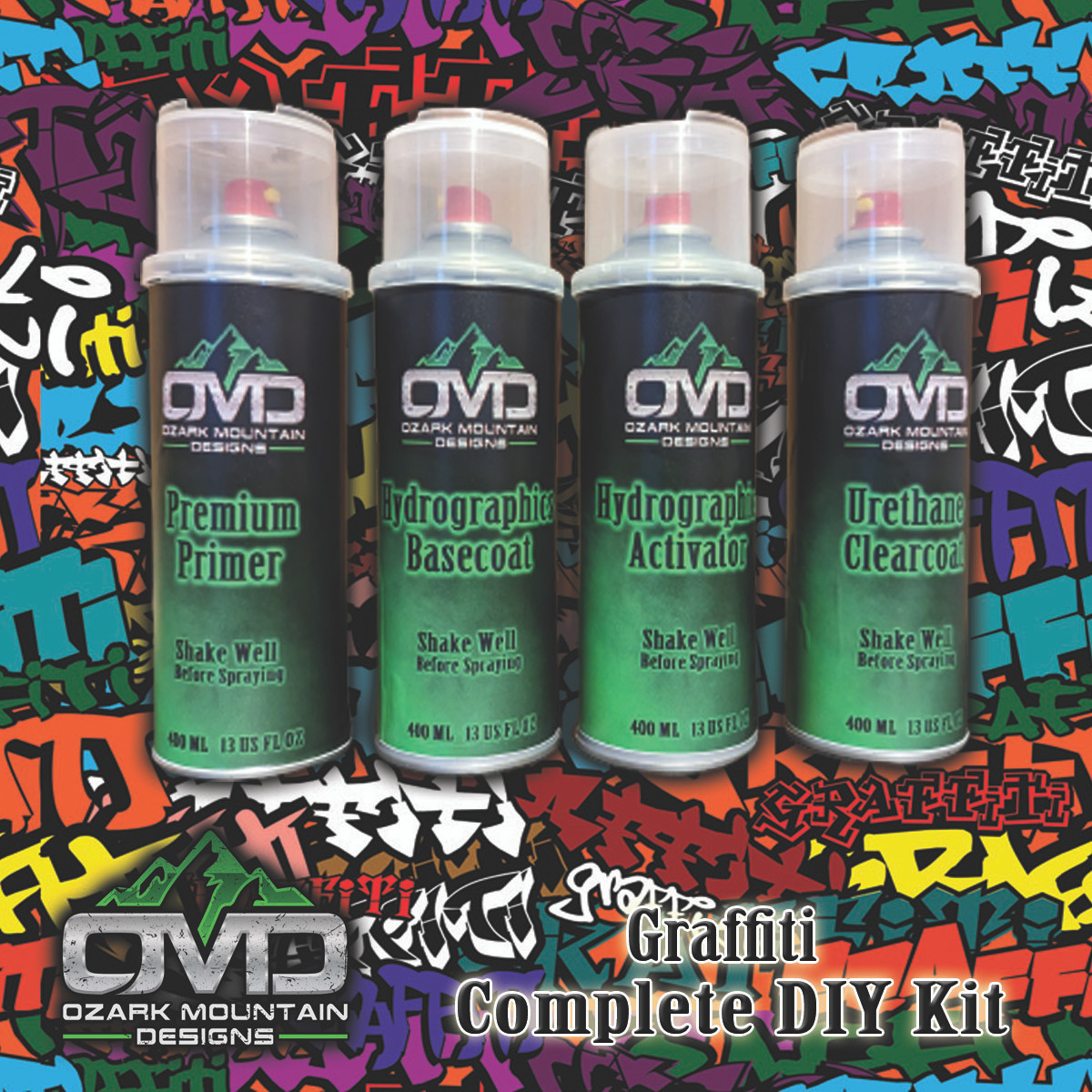 Hydrographics Aerosol DIY Dip kit - Graffiti - Ozark Mountain Designs