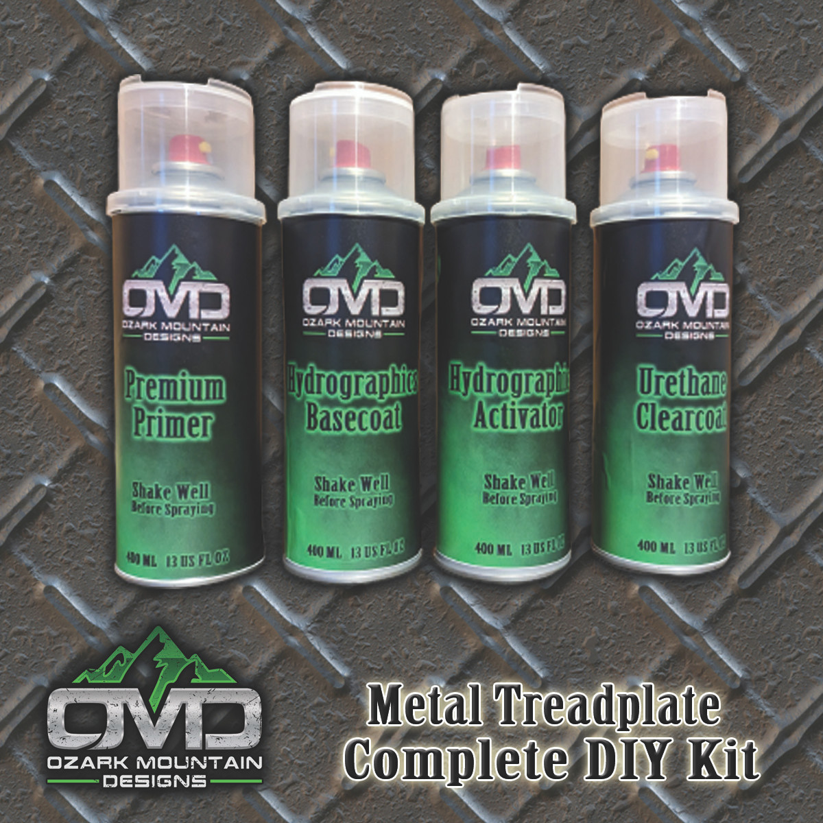 Hydrographics Aerosol DIY Dip kit - Metal Treadplate - Ozark Mountain ...