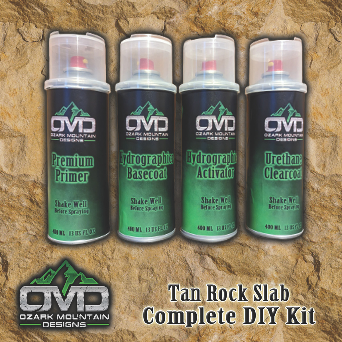 Hydrographics Aerosol DIY Dip kit - Tan Rock Slab - Ozark Mountain Designs