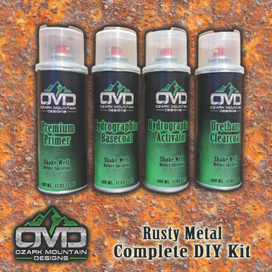 Hydrographics Aerosol DIY Dip kit - Rusty Metal - Ozark Mountain Designs