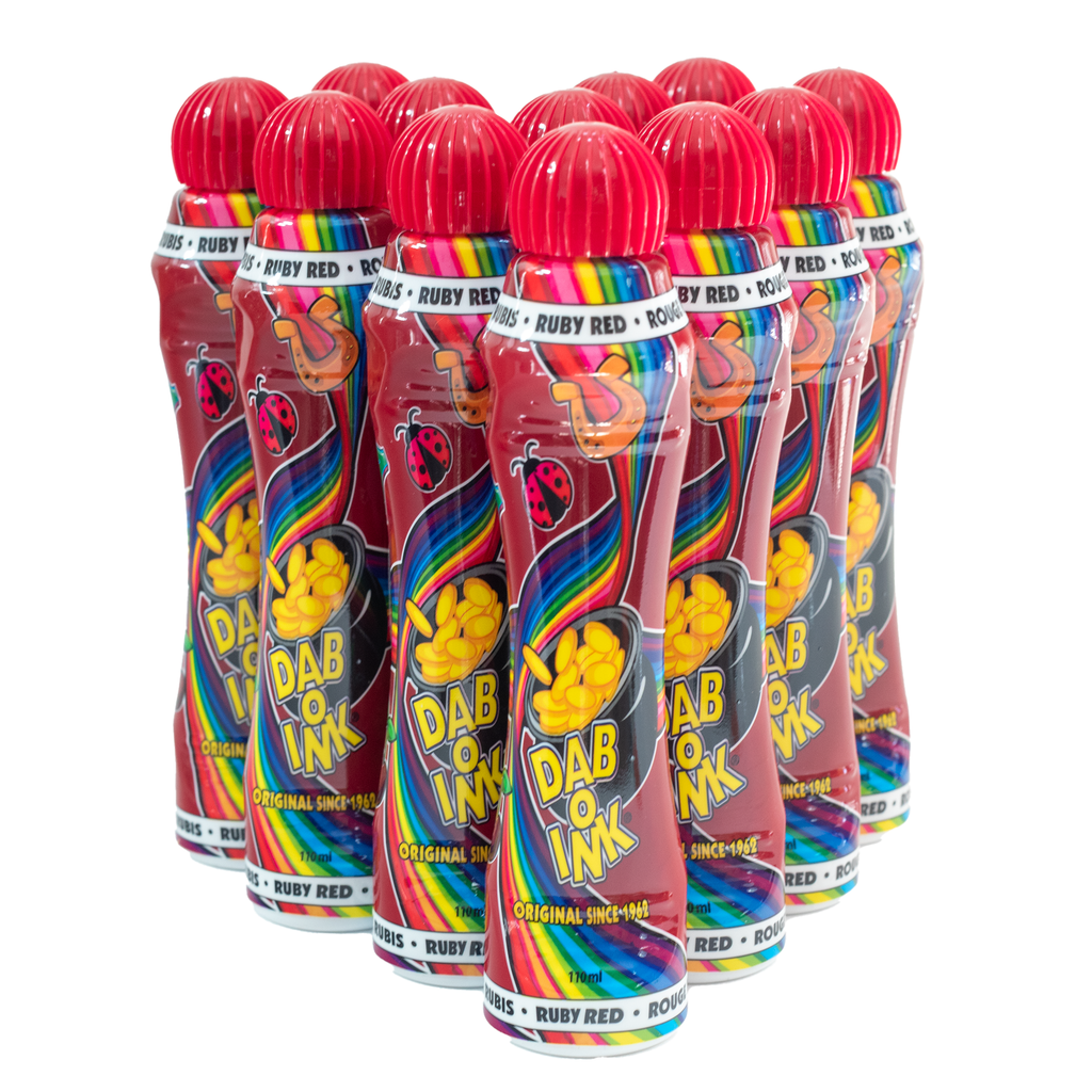 Dab-O-Ink Bingo Daubers - 12 Pack - Ruby Red - 4 ounce size - Bingo Ink ...