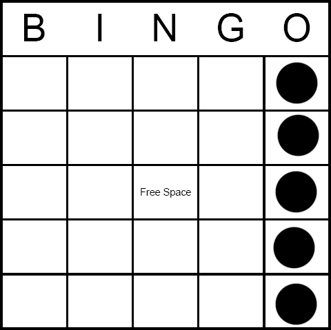 Bingo Game Pattern - Any Outside Line