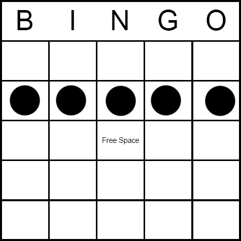 Bingo Game Pattern - Any Horizontal