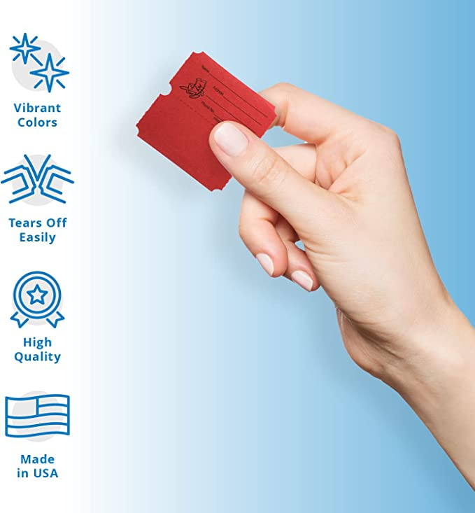 Indiana Ticket - Red Double Roll Raffle Tickets - 2,000 Sequentially ...