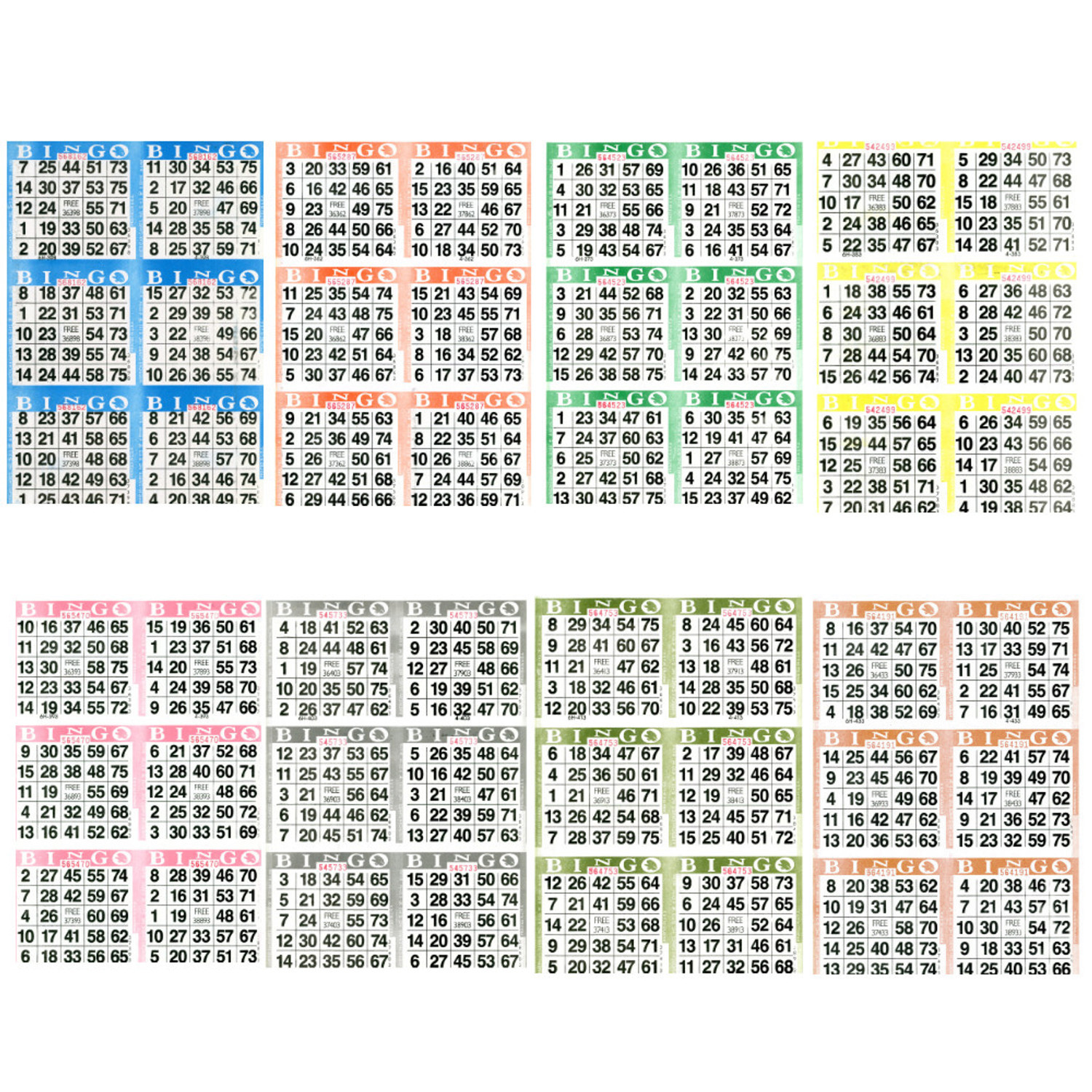 American Games Bingo Paper Game Cards - 6 cards - 8 sheets -100 books ...