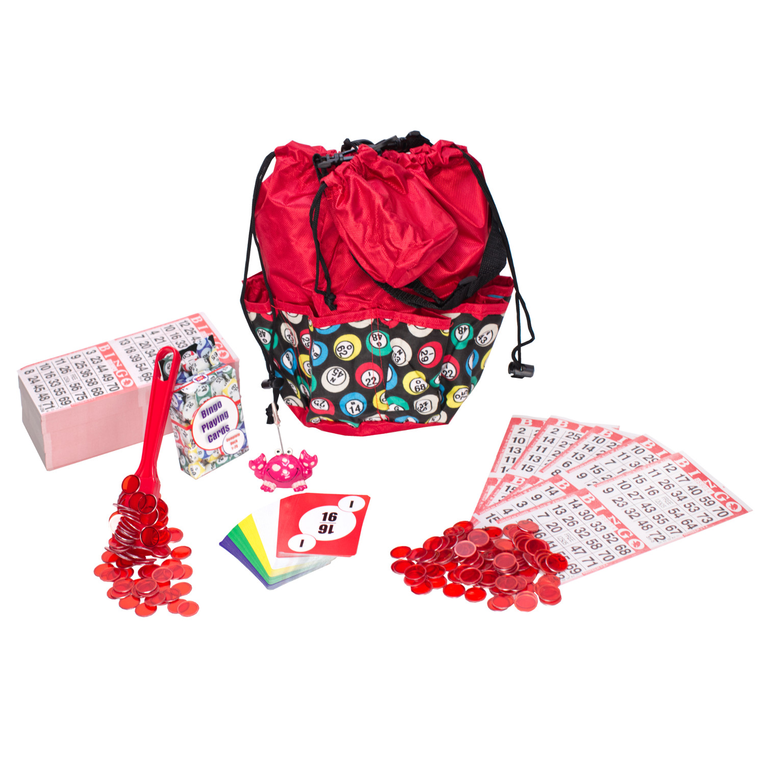 Home Bingo Game Set with Red Bingo Cards