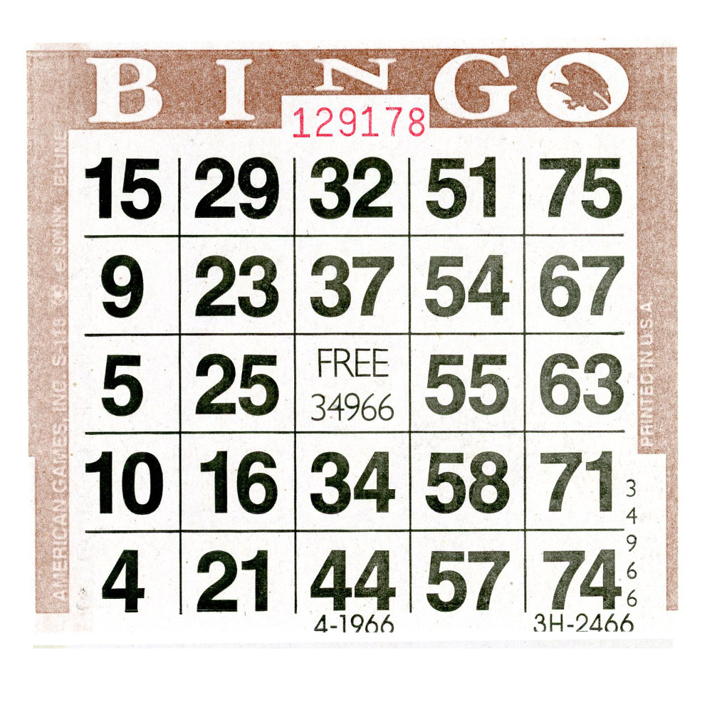 American Games Bingo Paper Game Cards - 1 card - Brown - 500 cards per ...