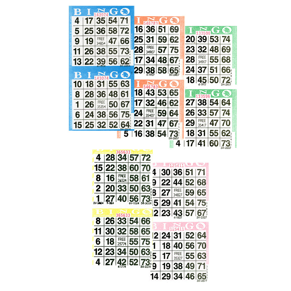 American Games Bingo Paper Game Cards - 2 cards - 5 sheets - 125 books ...