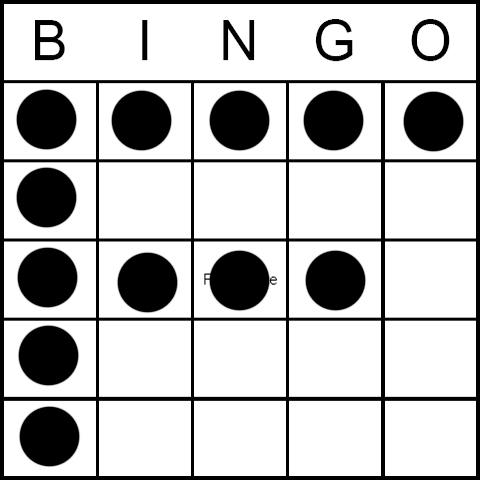 Bingo Game Pattern - Letter F