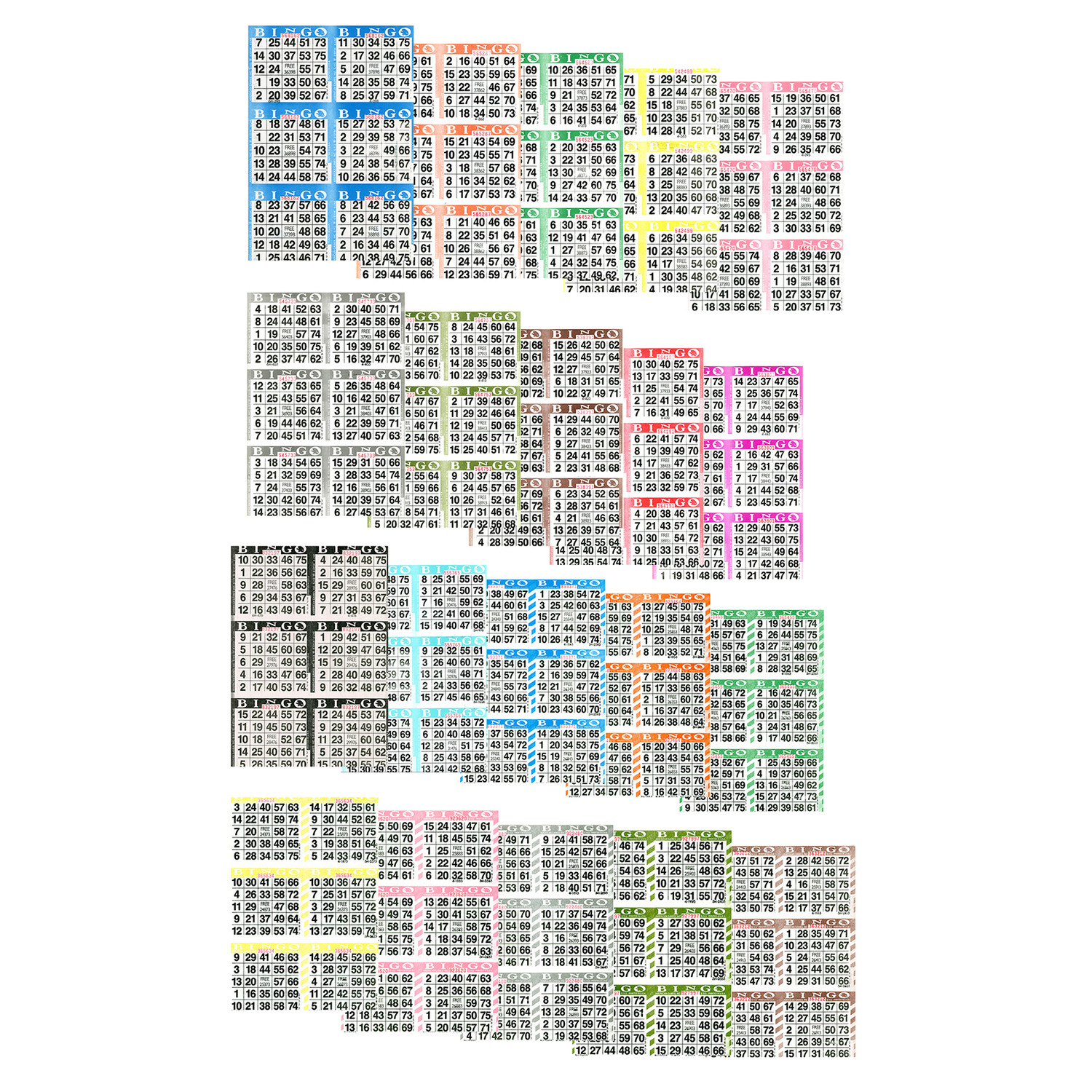 American Games Bingo Paper Game Cards - 6 cards - 20 sheets - 50 books ...