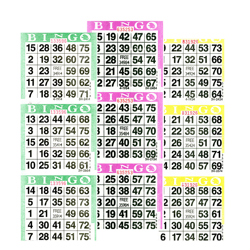 American Games Bingo Paper Game Cards - 3 card - Triple Pack - 1000 ...