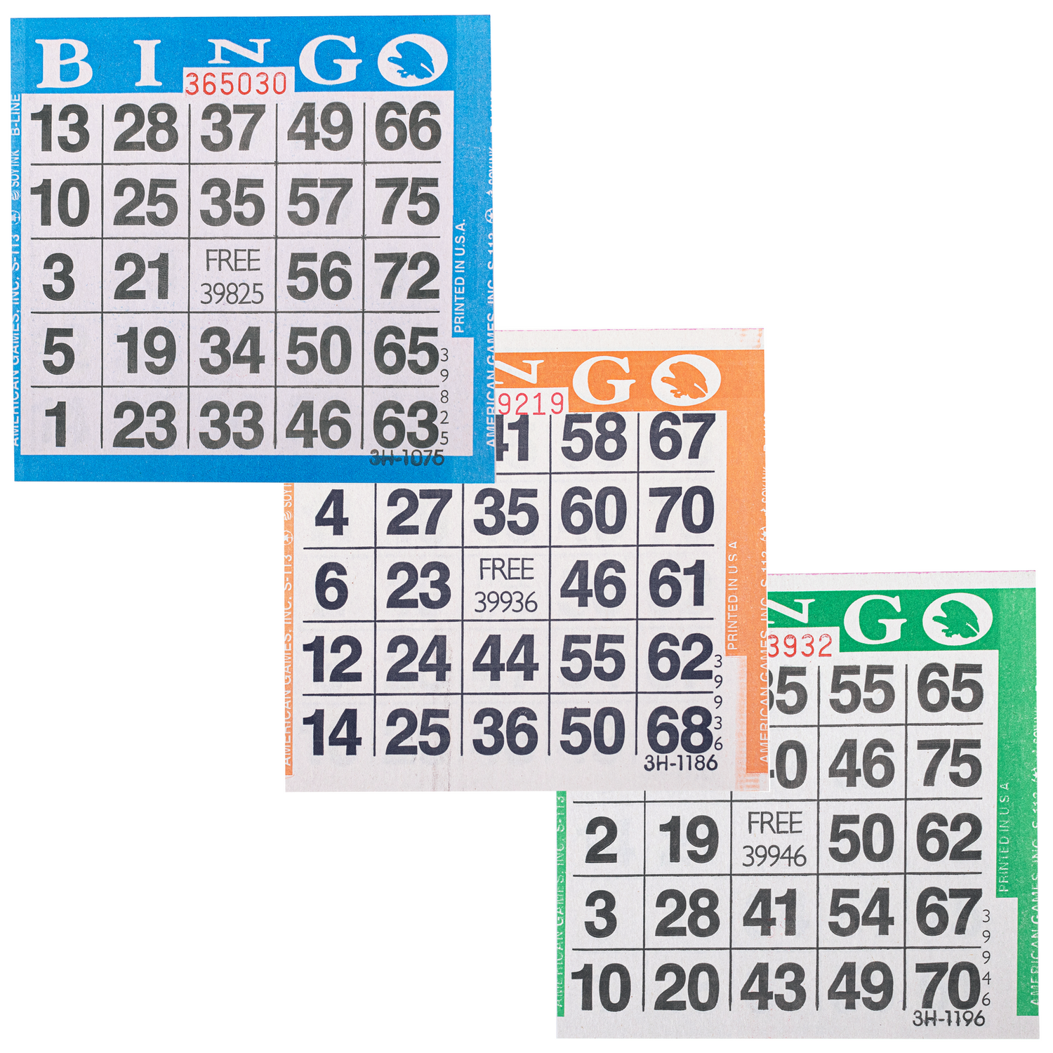 American Games Bingo Paper Game Cards - 1 card - 3 sheets - 100 books ...