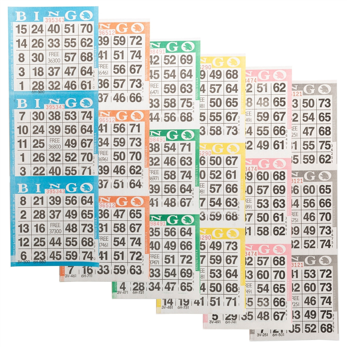 American Games Bingo Paper Game Cards - 3 cards - 6 sheets - 100 books ...