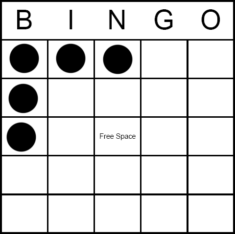 Bingo Game Pattern - 5 Around the Corner