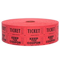 Indiana Ticket - Red Double Roll Raffle Tickets - 2,000 Sequentially ...
