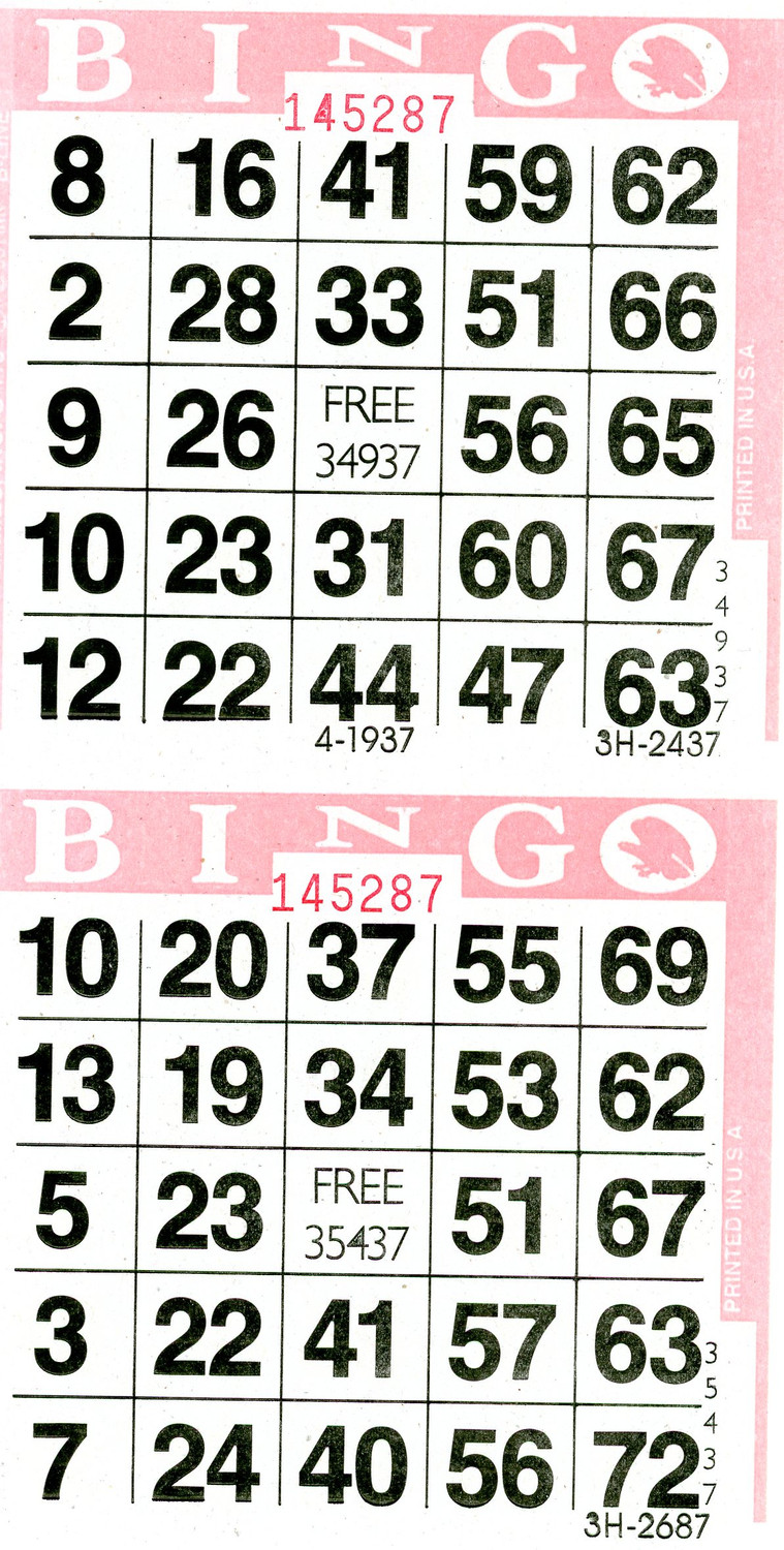American Games Bingo Paper Game Cards - 2 cards - Pink - 750 sheets per ...