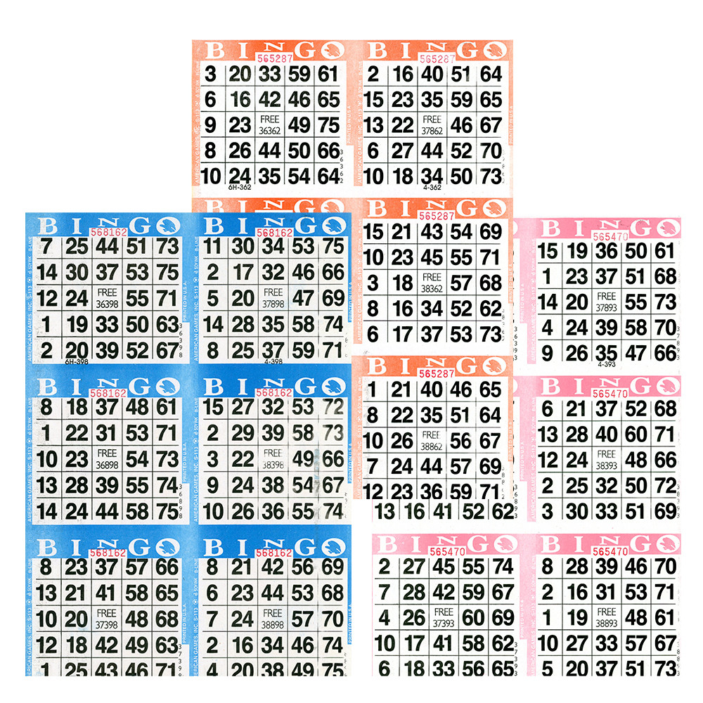 Bingo Cards - Paper Bingo Cards - Bingo Cards per Sheet - 6 Cards per ...