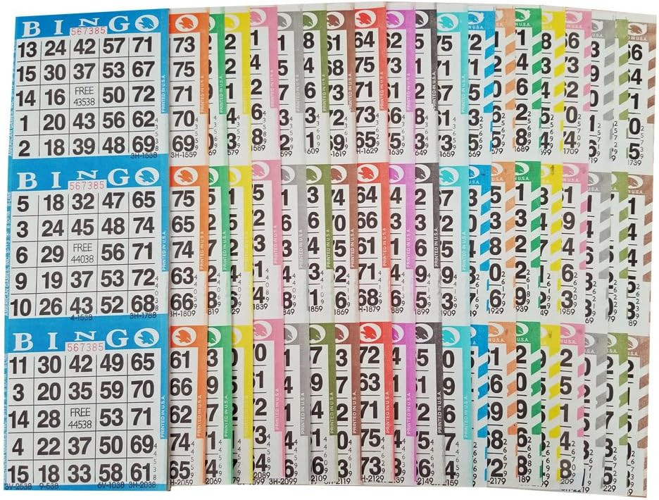 American Games Bingo Paper Game Cards - 3 cards - 20 sheets - 50 books ...