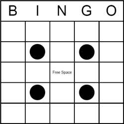 Bingo Game Pattern Inside 4 Corners Bingo Game Pattern Inside 4 Corners