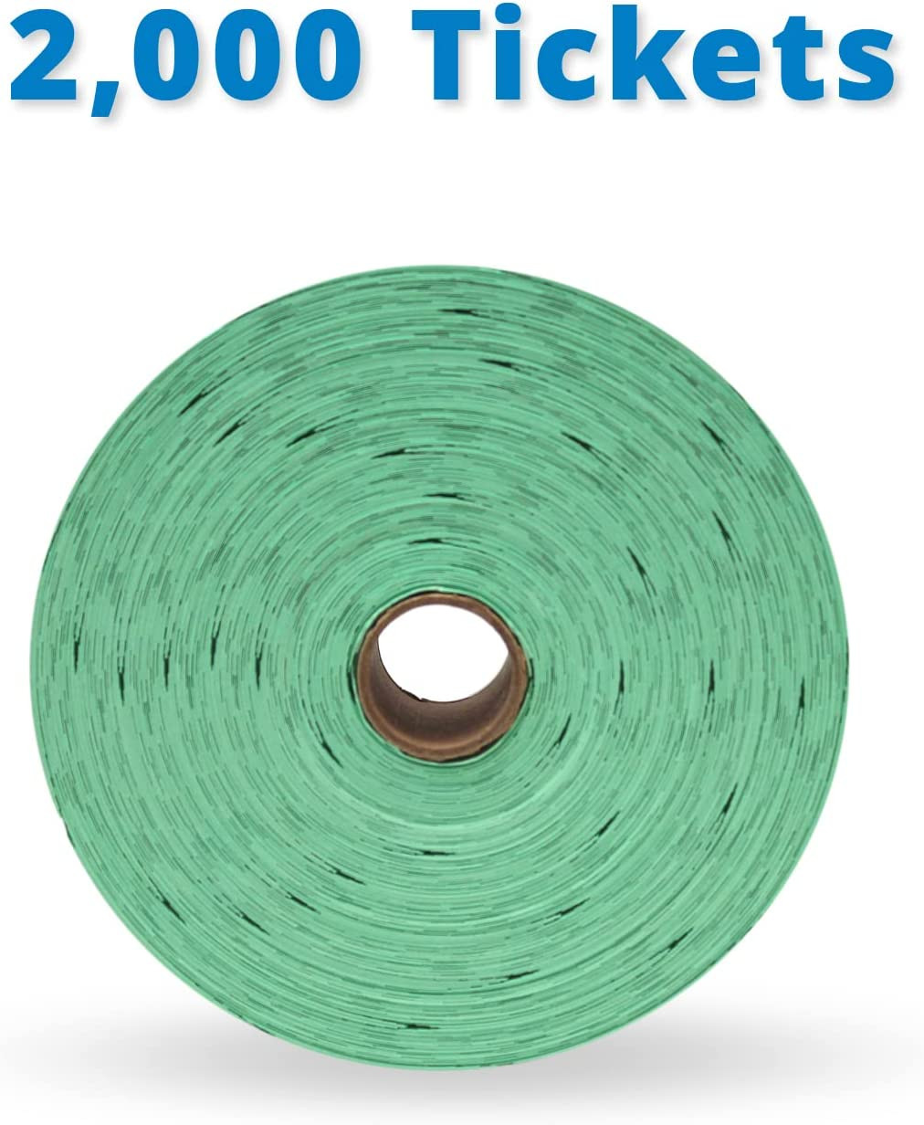 Indiana Ticket - Green Double Roll Raffle Tickets - 2,000 Sequentially ...