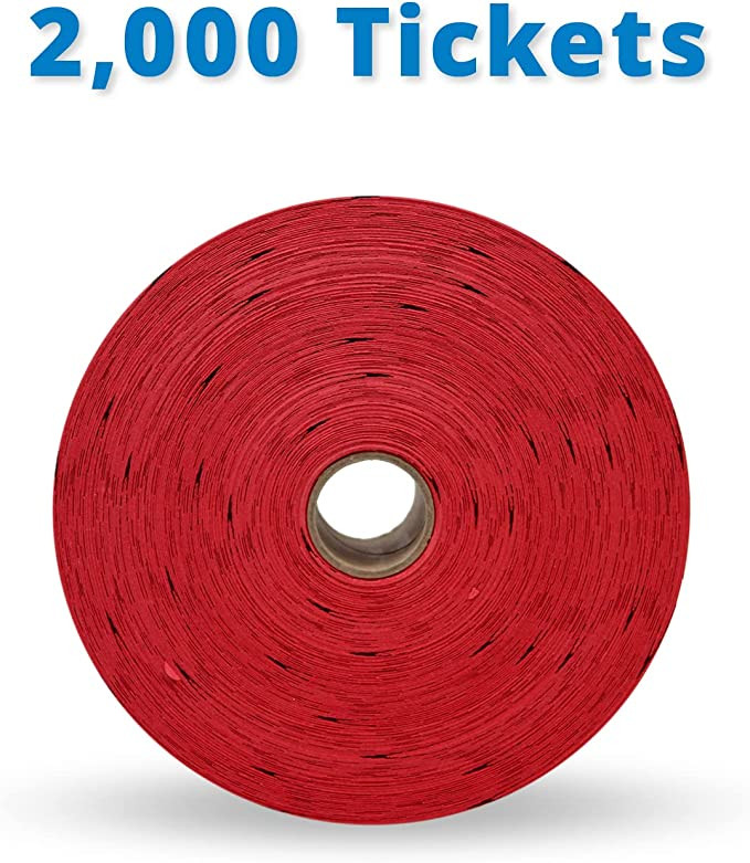 Indiana Ticket - Red Double Roll Raffle Tickets - 2,000 Sequentially ...