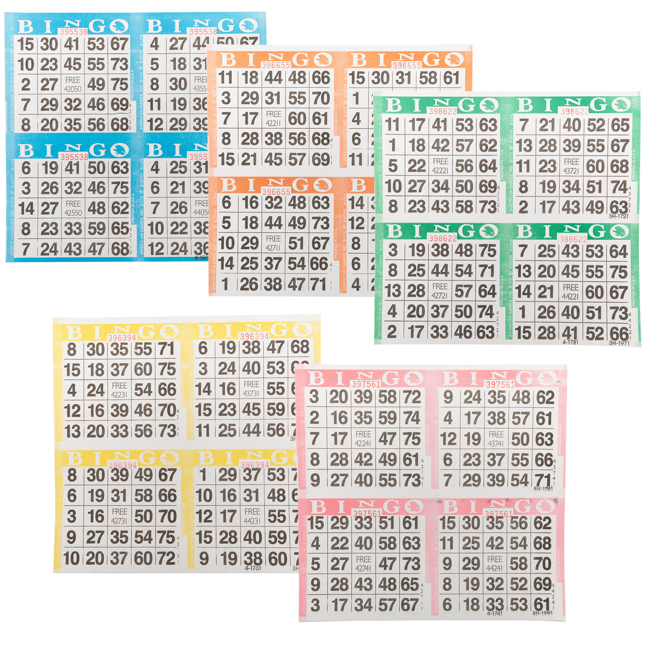 Bingo Cards - Paper Bingo Cards - Bingo Cards per Sheet - 4 Cards per ...
