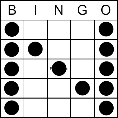 Bingo Game Pattern - Letter L