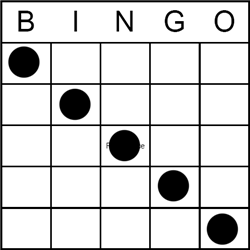 Bingo Game Pattern - Any vertical