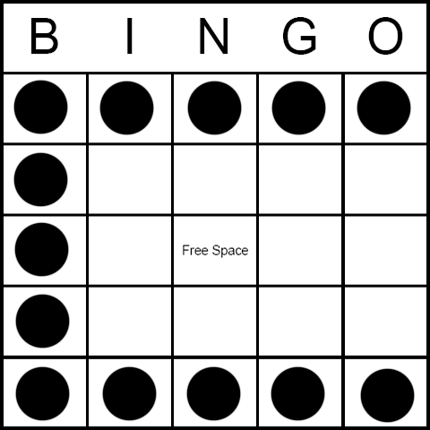 Bingo Game Pattern - Letter L