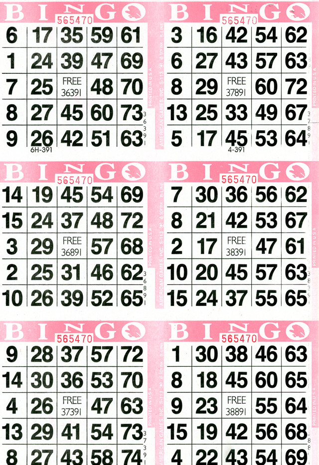 Bingo Cards - Paper Bingo Cards - Bingo Paper - 6 Cards - Jackpot Bingo ...