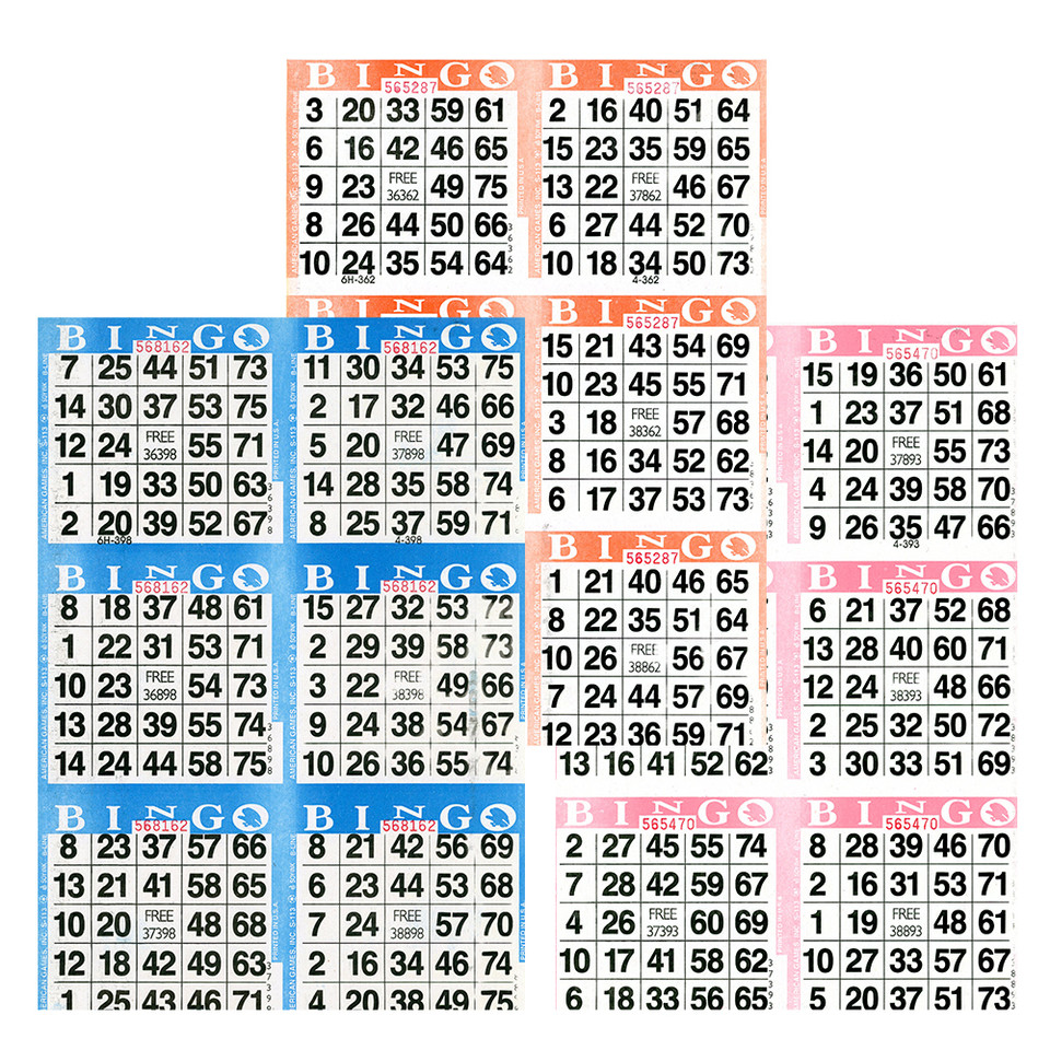 Bingo Cards - Paper Bingo Cards - Bingo Cards per Sheet - 6 Cards per ...