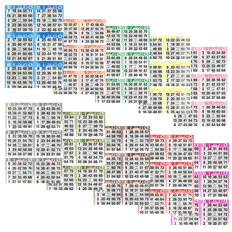Bingo Cards - Paper Bingo Cards - Bingo Paper - 6 Cards - Jackpot Bingo ...