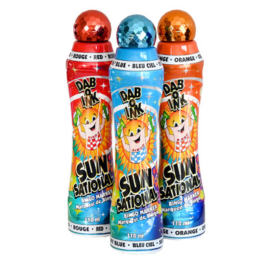 Dab-O-Ink Bingo Daubers - Sunsational - 3 pack Sky Blue, Red, Orange ...