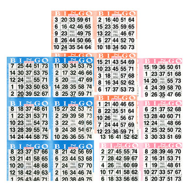 American Games Bingo Paper Game Cards - 6 card - Triple Pack - 500 blue ...