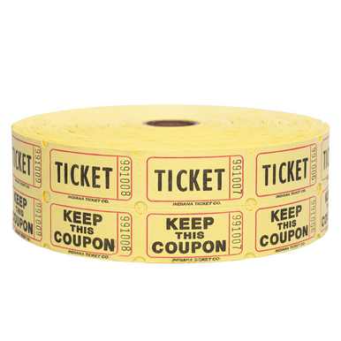 Indiana Ticket - Yellow Double Roll Raffle Tickets - 2,000 Sequentially ...