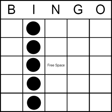 Bingo Game Pattern - Single Line Plus 4 Corners with Postage Stamp