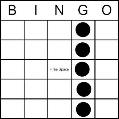 Bingo Game Pattern - Single Line Hard way