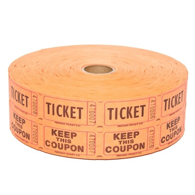 Indiana Ticket - Orange Double Roll Raffle Tickets - 2,000 Sequentially ...