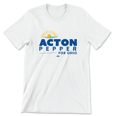 Acton/Pepper (Unisex White Tee) - Dr. Amy Acton for Governor Webstore
