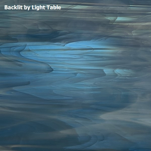 Steel Blue & White Translucent (OGT-838-74SF-6) | Stained Glass For Less