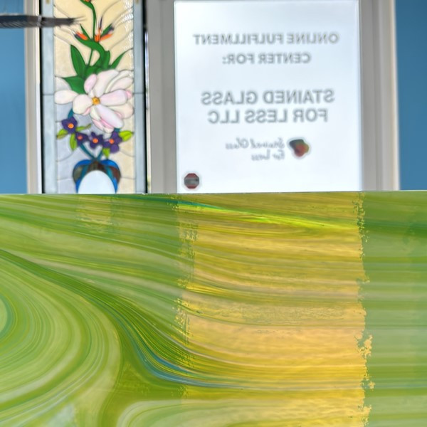 Moss Green & Deep Aqua Opal Art (OGT-623-52OA-6) | Stained Glass For Less