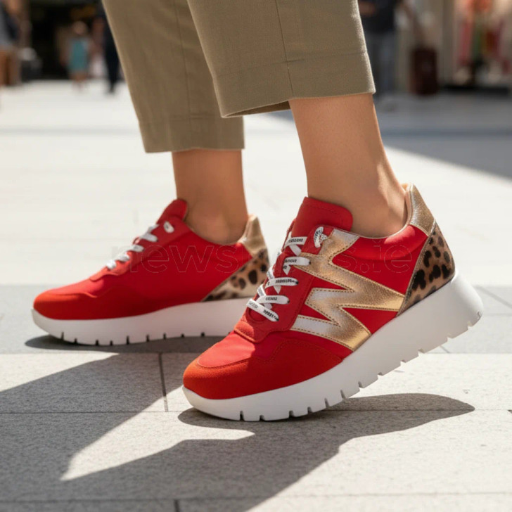 Wonders Odisei 00 A-24100 Red Wedge Sneaker | Wonders Ireland