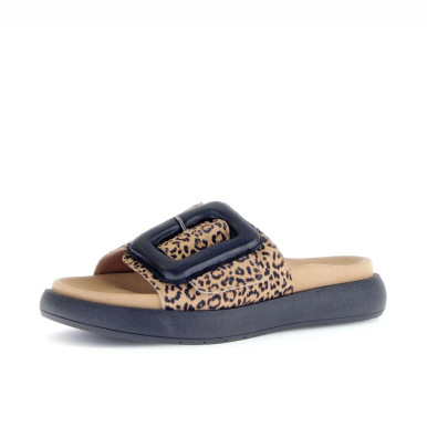 Gabor 63.751.32 Beige & Leopard Print Mule | Gabor Ireland